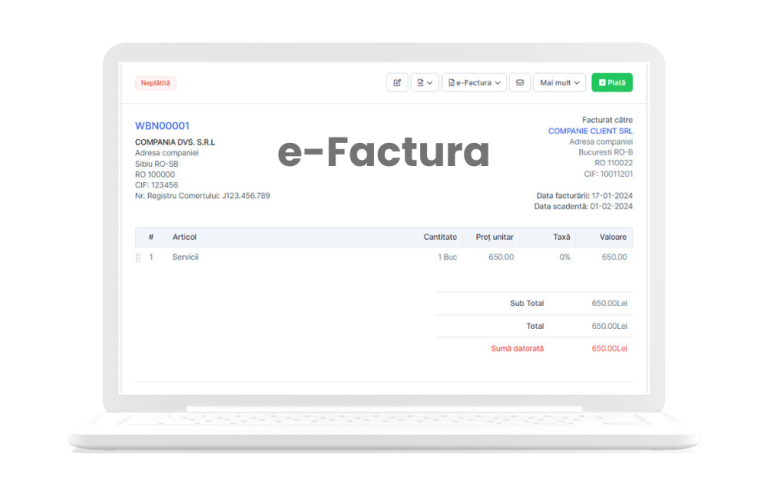 Program Facturare (e-Factura) – WEBIN