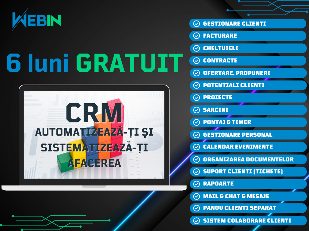 Soft CRM Gratuit | Încearcă CRM-ul online gratuit 3 luni – WEBIN